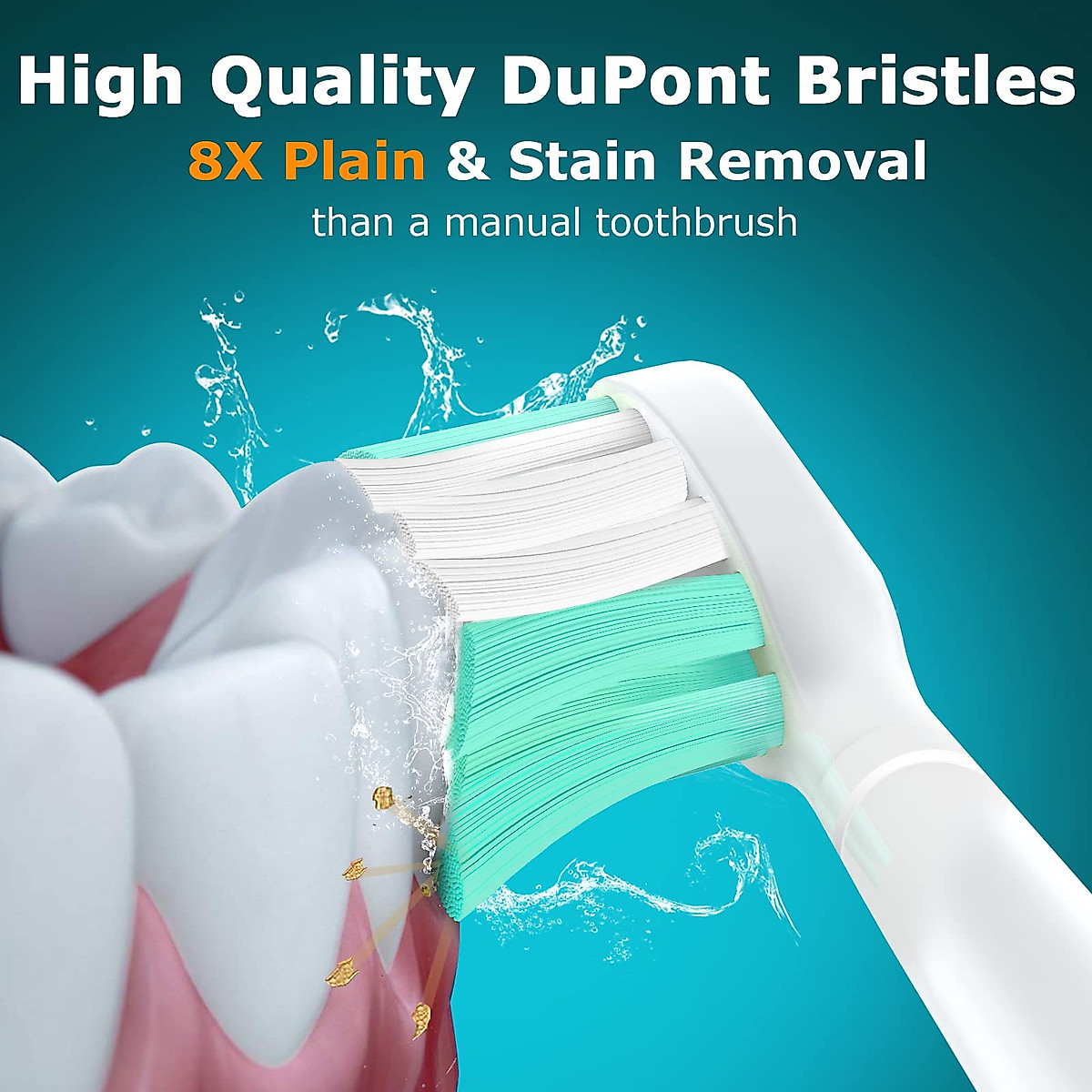 BrightDeal Replacement Toothbrush Heads for Philips Sonicare ProtectiveClean 4100 5100 6100 DailyClean Plaque Control Gum Health G2 C2 Toothbrush Head HX6817/01 HX6857/11 Electric Toothbrushes, 8 Pack