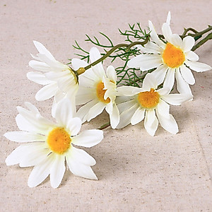 Artfen 10pcs Artificial Daisy Flowers Flower Arrangements for Home Hotel Office Wedding Party Garden Craft Art Decor Each Approx 21" High No Vase White