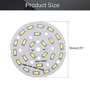 Bettomshin LED Chip Bulb, 300mA 12W Super Bright High Power 36-42V 6500K 5730 Aluminum LED Bulb 70mm Dia for Floodlight Lamp