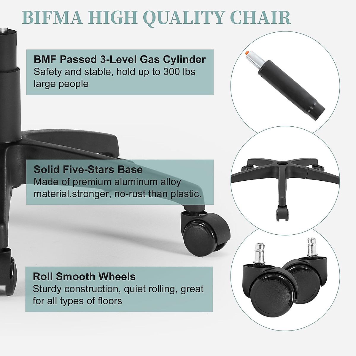Ergonomic Mesh Office Chair, Comfy Desk Chair with Flip up Armrests, Swivel Computer Desk Chair with Adjustable Lumbar Support and Height for Home Office, 300 lbs Capacity