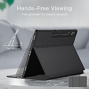 JETech Case for Samsung Galaxy Tab S10 Ultra/Tab S9 Ultra 14.6-Inch with S Pen Holder, Slim Folio Stand Protective Tablet Cover, Multi-Angle Viewing (Black)