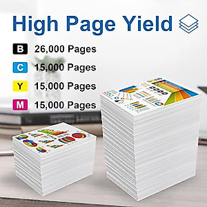 Ledes 7830 7835 Toner Cartridge Compatible Replacement for Xerox WorkCentre 7830 7835 7845 7855 7970 7525 7530 7535 7545 7556 Printer, Part# 006R01513 006R01514 006R01515 006R01516 (4 Pack)