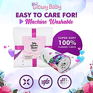 GROWY BABY Milestone Blanket for Baby Girl Gifts - Nursery Decor Baby Monthly Milestone Blanket Girl - Newborn Baby Shower Flannel Fleece Girl Milestone Blanket - 60"x40"