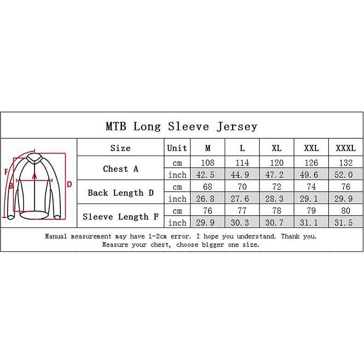 Men's Cycling Jersey MTB Downhill T-Shirt Long Sleeve Mountain Bike Motorcycle Outdoor Bicycle Clothes