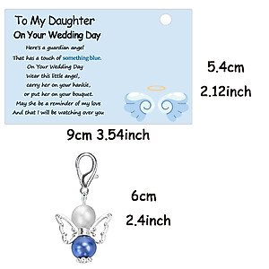 MKISHINE To My Daughter Card On Your Wedding Day Wedding Memorial, Memorial Gift,To my daughter on your wedding day, angel mom to bride gift, mom to bride gift, BLUE