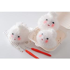 Misoknit Pastel Scrubby Yarn for dishcloths Crocheting 2 Skeins Polyester 100%, 2.8oz(80g) Each, 196 Yards per Skein (Dodger Blue)