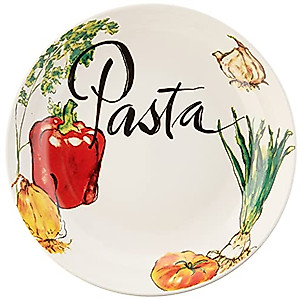 Lorren Home Trends 5 Piece Porcelain Pasta Set Vegetable Design, Multicolor