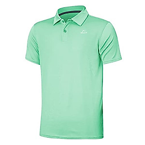 Willit Boys' Golf Polo Shirts Short Sleeve Youth Athletic Shirts Kids Quick Dry Active Shirts UPF 50+ Light Green L