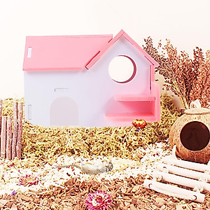 POPETPOP Guinea Pig Hideout Hamster Houses Small Pet Chinchilla House Small Animal Ferret Cage Habitat with Climbing Ladder for Hamster Guinea Pig Chinchilla Dwarf Rabbit