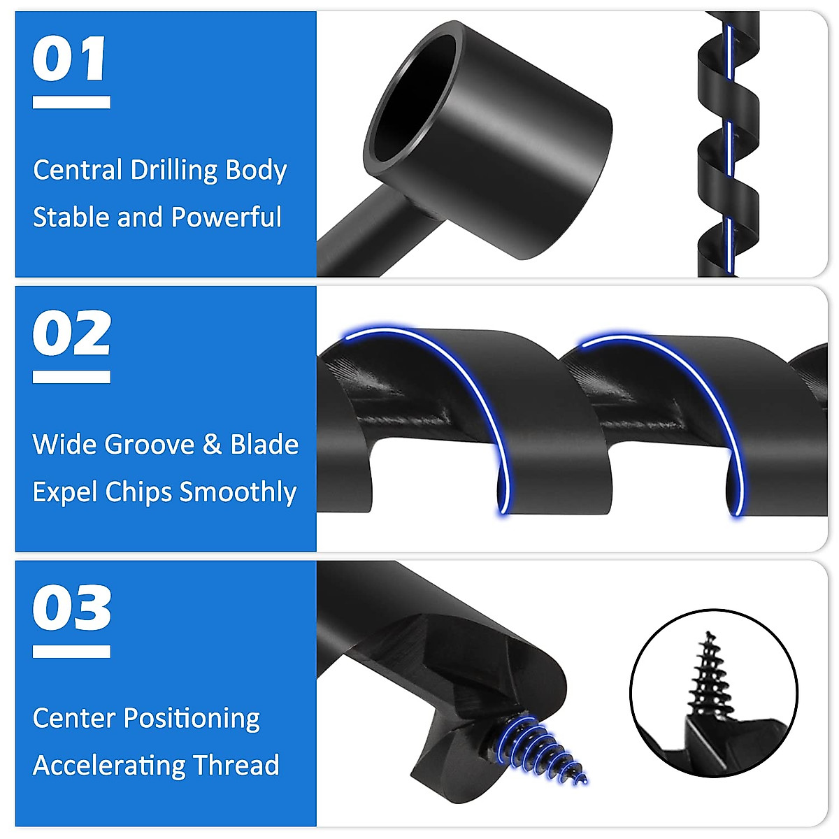1" x 12" Scotch Eye Wood Auger Drill Bit - 1 Inch Hand Auger Wrench Manual Hole Maker - Multitool for Bushcraft Settlers Gear Backpack & Camping Survival Tool