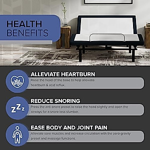 Blissful Nights e4 King Adjustable Bed Frame with Massage, Anti-Snore, Zero Gravity, USB Charging, Under Bed Lights, Wireless Remote Head and Foot Incline