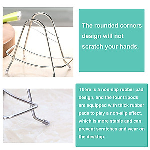 NentMent 2 Pack Cutting Board Rack Stand Pot Pan Lid Holder Cover Organizer Storage Stands Chopping Boards Drain Racks Single Slot Stainless Steel Wire Shelf Kitchen Gadgets