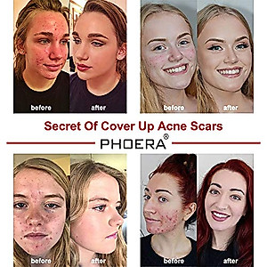 2 Pack PHOERA Foundation 104 Buff Beige Makeup,Full Coverage Foundation for Women and Girls