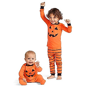 The Children's Place Baby Toddler, Halloween Pajamas, Cotton, Pumpkin One Piece, 18-24 MONTHS