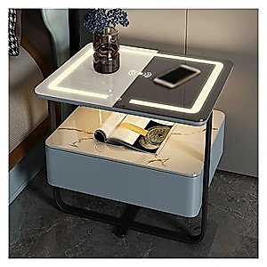 LLLY Lampe Chevet Multifonctionnelle Casier Recharge Lumière Chambre Coucher Tables Chevet Intelligentes