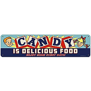 Lenrius Vintage Retro Business Candy Shop Store Metal Sign Unique Wall Decor 16"x4"