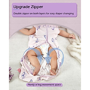 CocoCradle Baby Sleep Sacks Unisex Toddlers' Sleep Wearable Blanket Sleeping Bags, 2-Way Safe Zippers Sleepsack 0.5TOG for Babies | S
