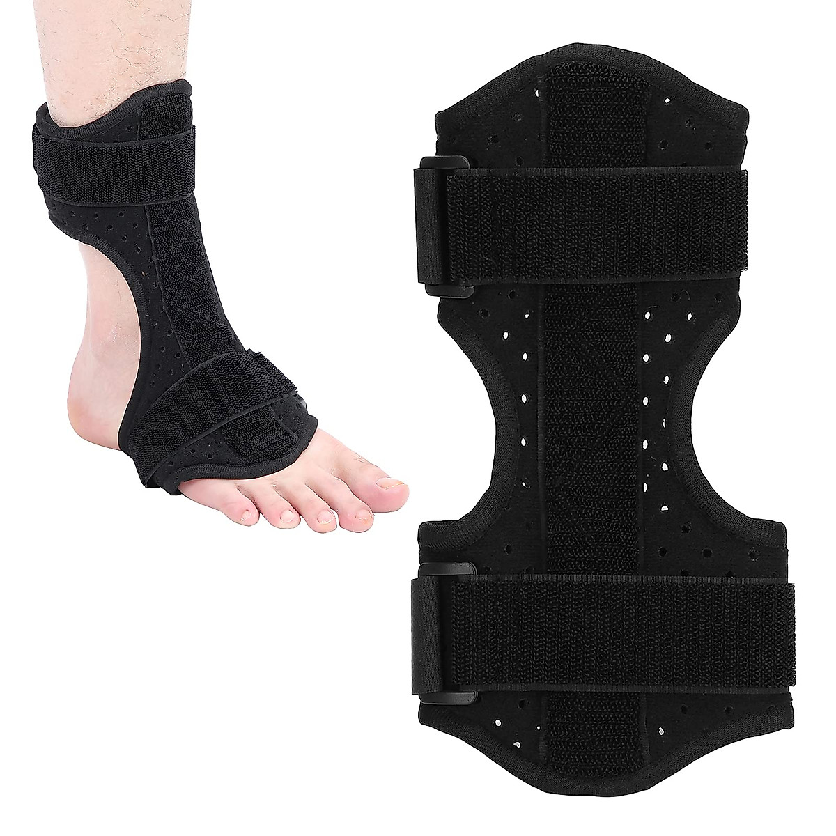 Zyyini Fasciitis Night Splint, Drop Foot Support Brace Orthotic Plantar Fasciitis Night Splint Breathable Brace For Patients With Foot Drop Strained Or Sprained Instep During Night Sleep