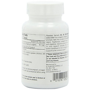 Planetary Herbals Oil of Oregano, May Provide Support To The Immune System,60 Vegetarian Capsules