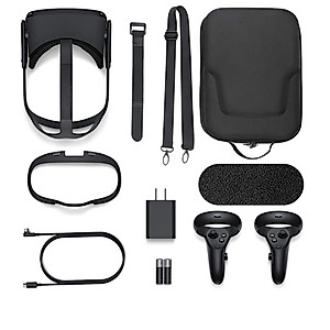 CrustPro Fashion Travel Case for Oculus Quest VR Gaming Headset and Controllers Accessories Waterproof Carrying Bag (Black)