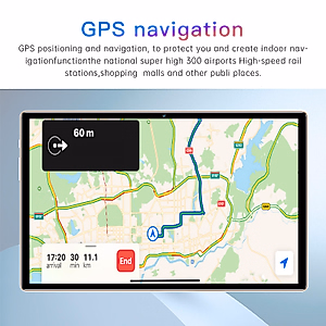 ICRPSTU GPS Tablet, 5G WiFi Digital Tablet 7000mAh 1960 X 1080 Resolution 8GB RAM 256GB ROM 10.1 Inch with Keyboard for Study Recreation (US Plug)