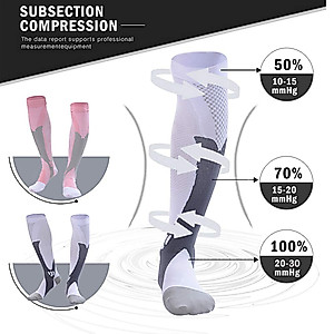 Wetopkim Compression Socks for Women & Men (4 Pairs) 20-30 mmHg Best for Athletic, Running,Flight Travel,Cycling(L/XL)