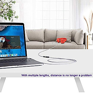 CableCreation Headphone Extension Cable, 90 Degree TRRS 3.5mm Male to Female Audio Extension Cable 4-Conductor(Microphone Compatible), 6 Feet with 6ft 3.5mm Aux Cable 4 Pole90 Degree