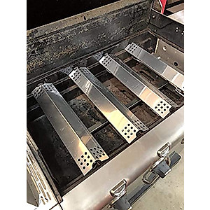 Votenli S9732A (4-Pack) S1473A (4-Pack) 16 7/16" Heat Plate and Burner Replacement for Charbroil 463241013, 463241313, 463241314, 463241413, 463241414, 466241013, 466241313, 466241413
