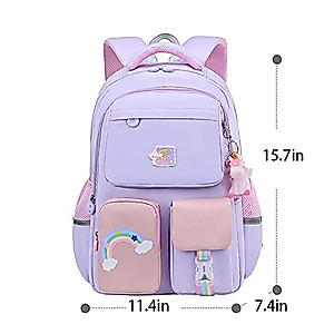 Cute Backpack Travel Backpacks Bookbag for Women & Men Boys Girls School College Students Backpack Durable Water Resistant Purple Small