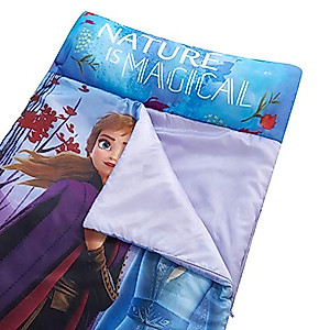 Disney Frozen 2 Foldable Slumber Cot with Detachable Printed Sleeping Bag Featuring Anna & Elsa, Ages 3+