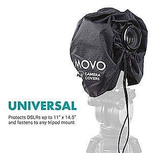 Movo CRC11 Camera Rain Coat Rain Cover for DSLR Cameras and Mirrorless Cameras and Lens (Junior Size: 11" x 14.5")