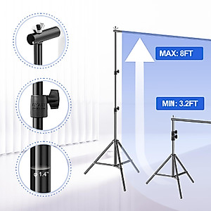 EMART Backdrop Stand,10x8ft Adjustable Photo Background Stand for Parties Photography, Back Drop Stand Banner Background Holder Support System Kit for Photoshoot Video Studio, Birthday