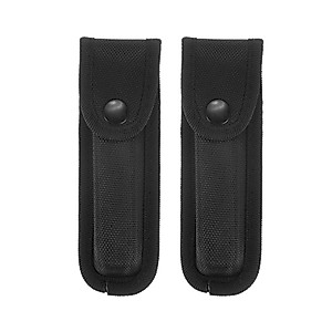 HARFINGTON 2pcs Nylon Pocket Knife Sheath 5.8" x 1.8" Horizontal Vertical Carry Belt Loop Multi-Tool Pouch Folding Knife Belt Sheath with Snap Closure for Outdoor Daily Use, Black
