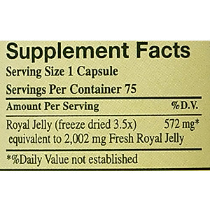 100% Pure Freeze Dried Fresh Royal Jelly - 2000 mg YS Eco Bee Farms 75 Caps