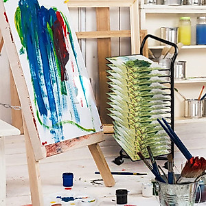 DYRABREST Art Drying Rack for Classroom Paint Drying Rack Art 16 Shelves Metal Desktop Artwork Storage Display Rack Art Drying Rack for Classroom Painting Crafts Black