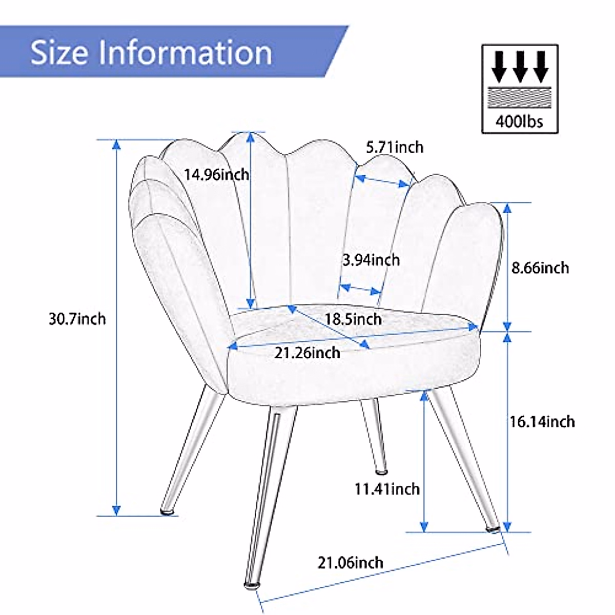 Alunaune Mid Century Velvet Living Room Chair Accent Chairs, Upholstered Vanity Chair for Makeup Room, Modern Barrel Arm Chair Guest Leisure Chair Comfy for Bedroom-Ivory
