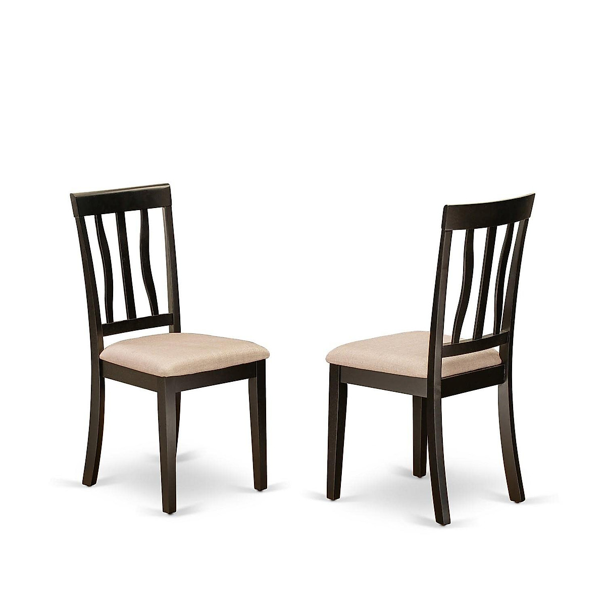 East West Furniture HLAN3-CAP-C 3 Piece Dining Table Set for Small Spaces Contains a Round Dining Room Table with Pedestal and 2 Linen Fabric Upholstered Chairs, 42x42 Inch, Cappuccino