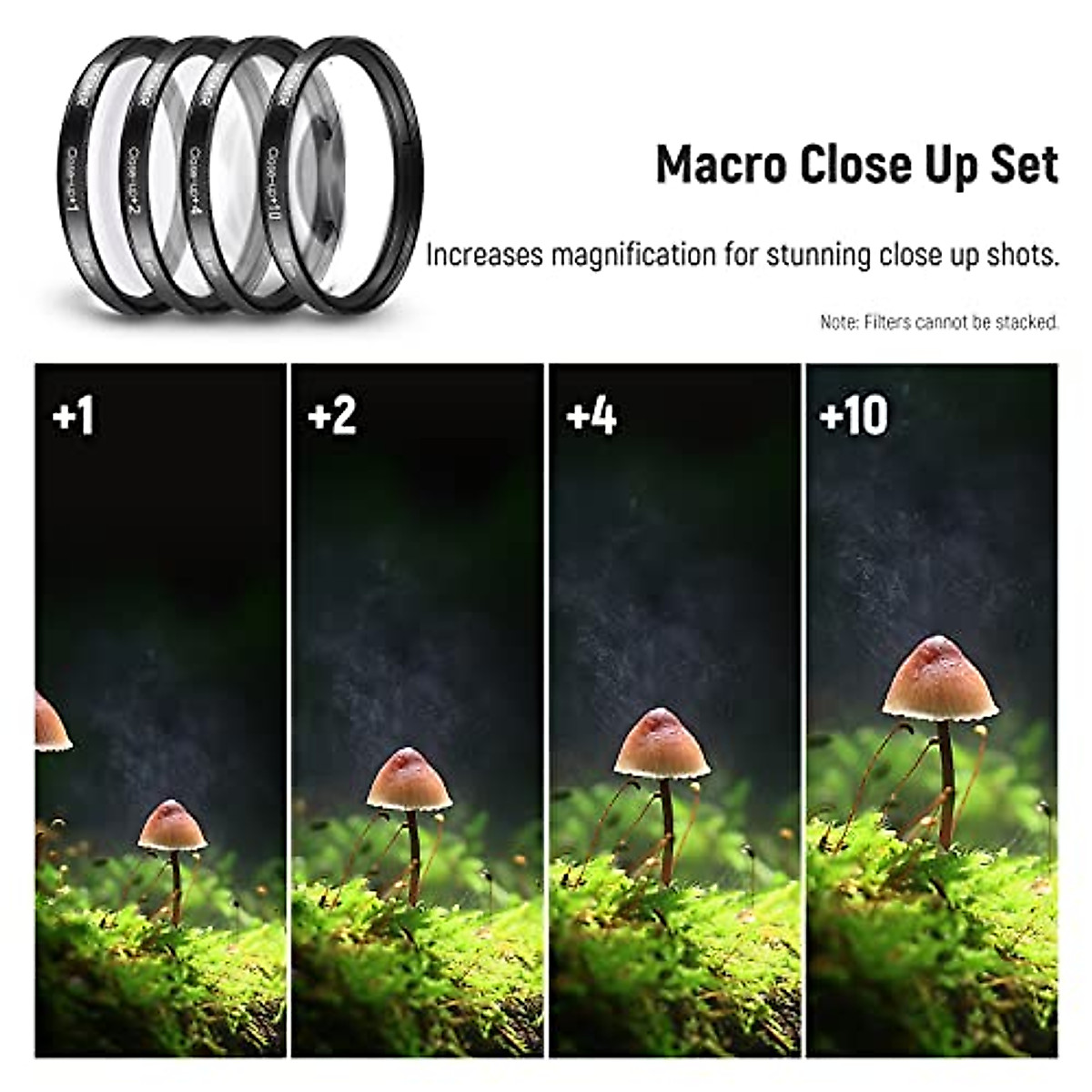 NEEWER 58mm Lens and Filter Set: Wide Angle/2.2X Telephoto Additional Lens for 18mm-85mm APS-C Lens, (+1+2+4+10) Close Up Macro/ND/UV/CPL/FLD Filters for Camera Lens with ⌀58mm Thread