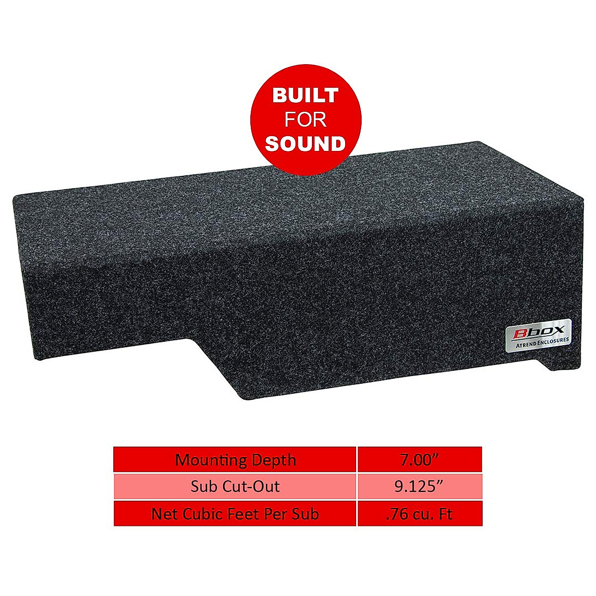 Bbox Single Sealed 10 Inch Subwoofer Enclosure - Accu-Tuned Sealed Subwoofer Boxes & Enclosures - Subwoofer Box Improves Audio Quality, Sound & Bass - Fits 2004 - 2008 Ford F150 Super Crew / Super Cab