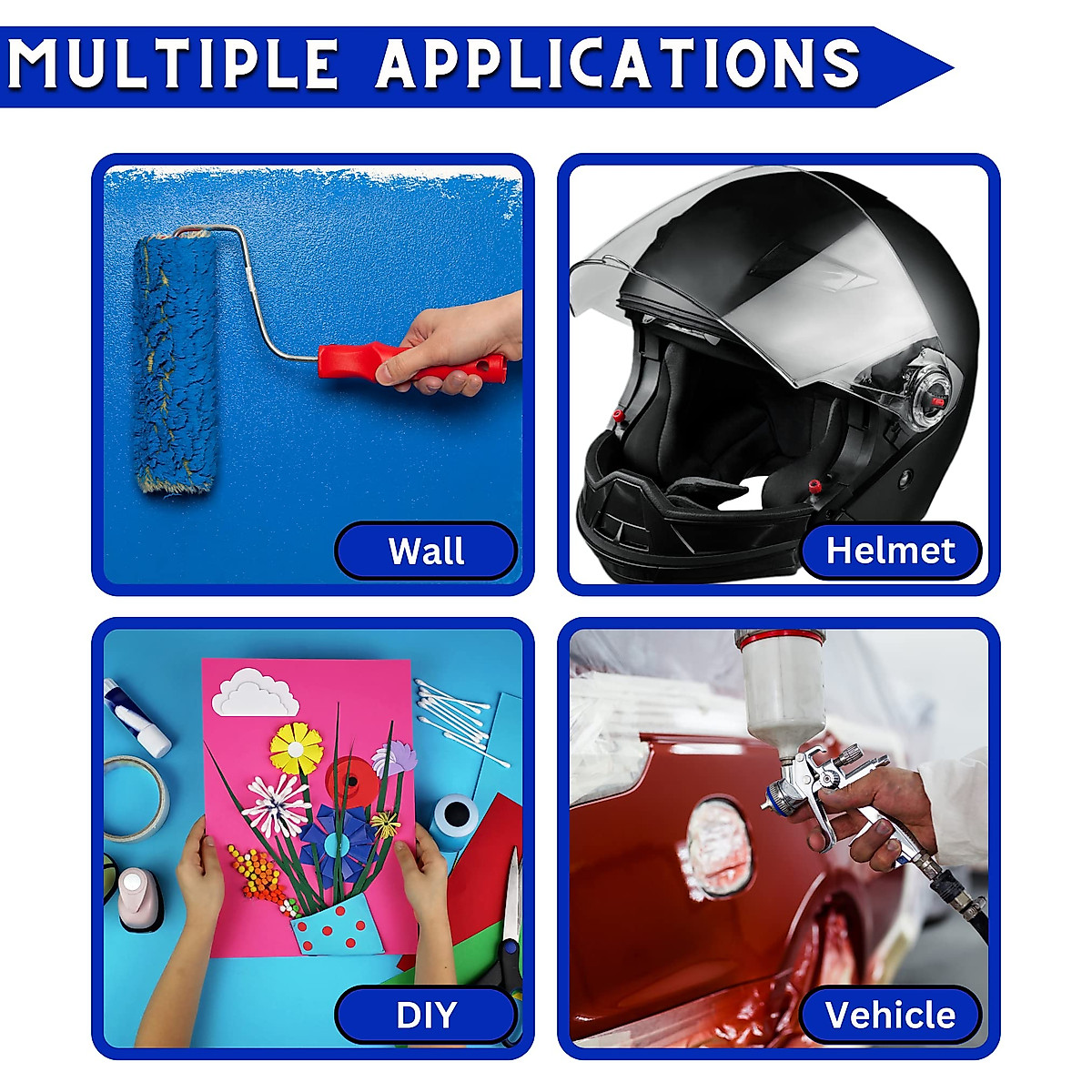 DOAY Blue Painters Tape 1/2 Inches x 30 Yards - Multi Surface Use - 120 Yards Total - 4 Rolls