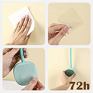 Lazy Hair Dryer Stand Wall Mount, Hand-Free Universal Hair Dryer Holder Free-Punching Holder, Adjustable Hair Dryer Holder Stand for Coil Storage and No-Trace Install (2 PCS /Pink+Blue)