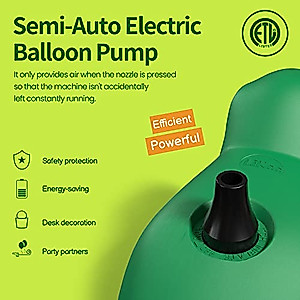 LiKee Elephant Electric Balloon Pump Portable Balloon Inflator Air Blower with Balloon Arch &Garland Tools for Party Decoration (Sea Green)