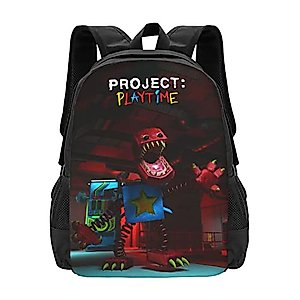 Boxy Boo Backpack for School Cartoon Bookbag 3D Double-Side Large Capacity Lightweight Travel Casual Daypack (A)