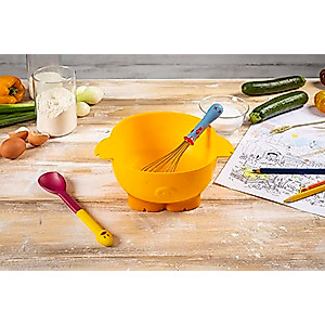 Kuhn Rikon Kinderkitchen Kids Mixing Set | Pig Mixing Bowl, Rooster Whisk & Goose Stirring Spoon | Child-Friendly Kitchen Tools for Real Cooking