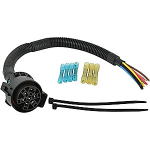Oyviny Universal Multi-Tow Harness Connector 16 Inches Replacement USCAR 7 Pin Wiring Harness Trailer Plug Truck Connector Splice-in for Chevy/GM/Toyota/Ford/Dodge with Flex Rust-Free Tubing