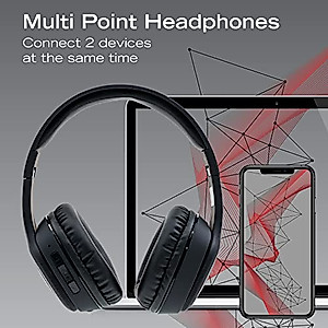 Bluetooth Wireless Headphones Over-Ear, Louise&Mann Bluetooth Headphones Foldable, Wired & Wireless Headset with Built-in Mic, Huge Playtime, Soft Foam Earmuffs and Carry Case for Cell Phones, PC, TV