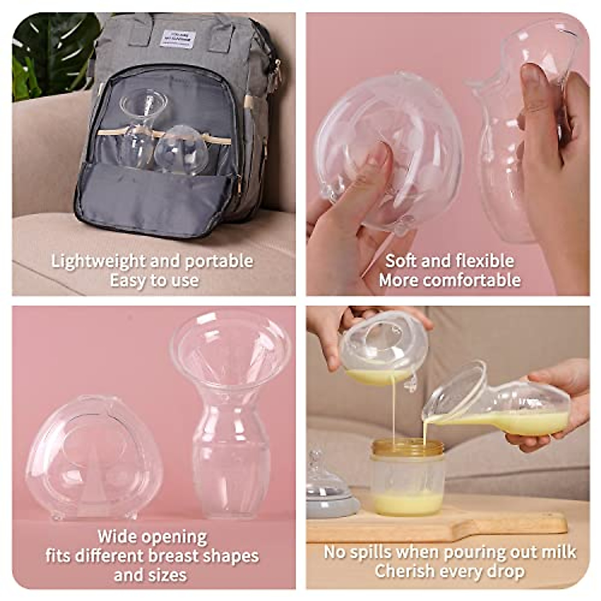 haakaa Manual Breast Pump 4oz/100ml and Ladybug Milk Collector 2.5oz/75ml Combo for Breastfeeding, Made of Food Grade Silicone