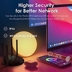 WiFi 6 AX3000 Wireless routers for Home,Wavlink Dual Band Wireless Internet Router,Gigabit Router with 4 * 5dBi High-Gain Antennas, MU-MIMO, OFDMA, Touchlink, Beamforming, WPA3, Router Mode Only