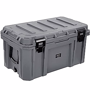 Eylar SR-90 Large Crossover Overland Cargo Case, Equipment Hard Case, Roto Molded, Stackable with Pad-Lock Hasp, Strap Mountable, TSA Standard, IPX4 Rated, 90 Liters (Gray)