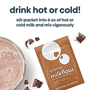 UpSpring Milkflow Electrolyte Breastfeeding Supplement Drink Mix with Fenugreek | Chocolate Flavor | Lactation Supplement to Promote Healthy Breast Milk Supply & Restore Electrolytes | 16 Drink Mixes